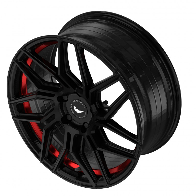 BARRACUDA Dragoon higloss-black undercut trimline red | alufelgenshop.at