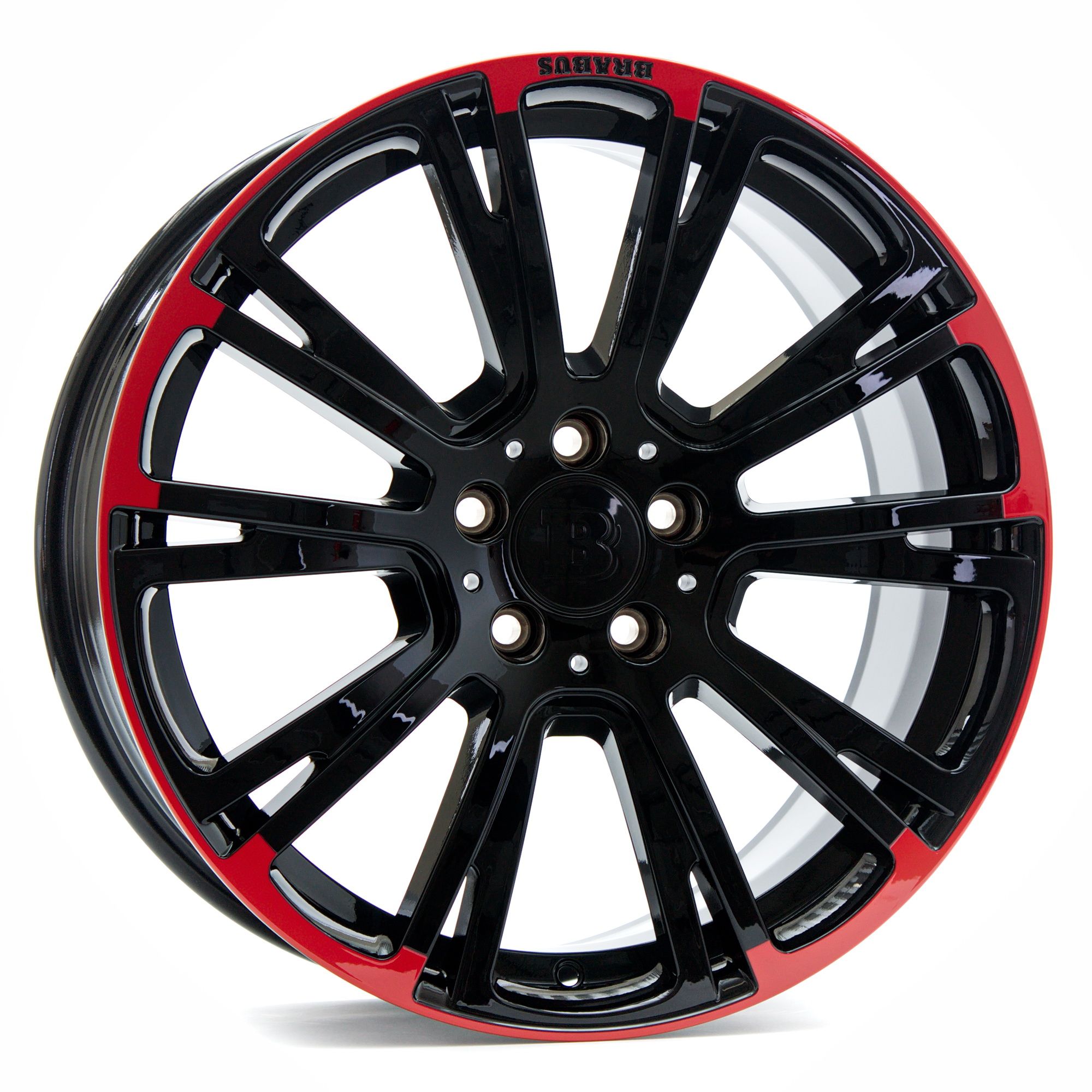 Brabus Monoblock R Felgen schwarz glänzend mit roten Zierelementen (rot ...