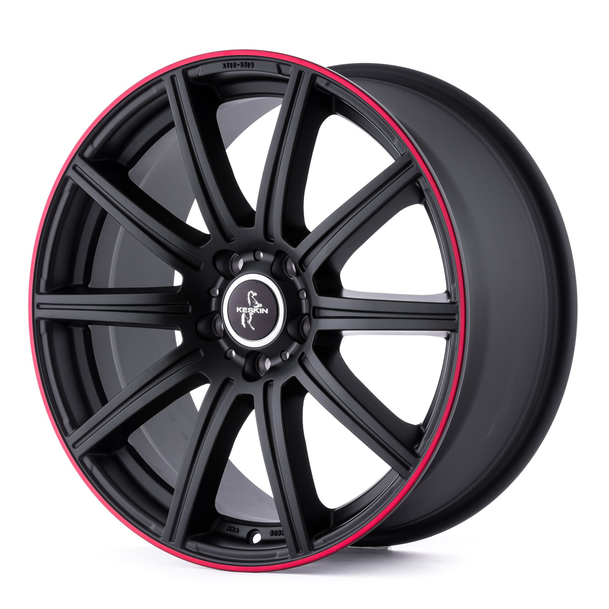 KESKIN KT16 matt Black lip red | felgenshop.de