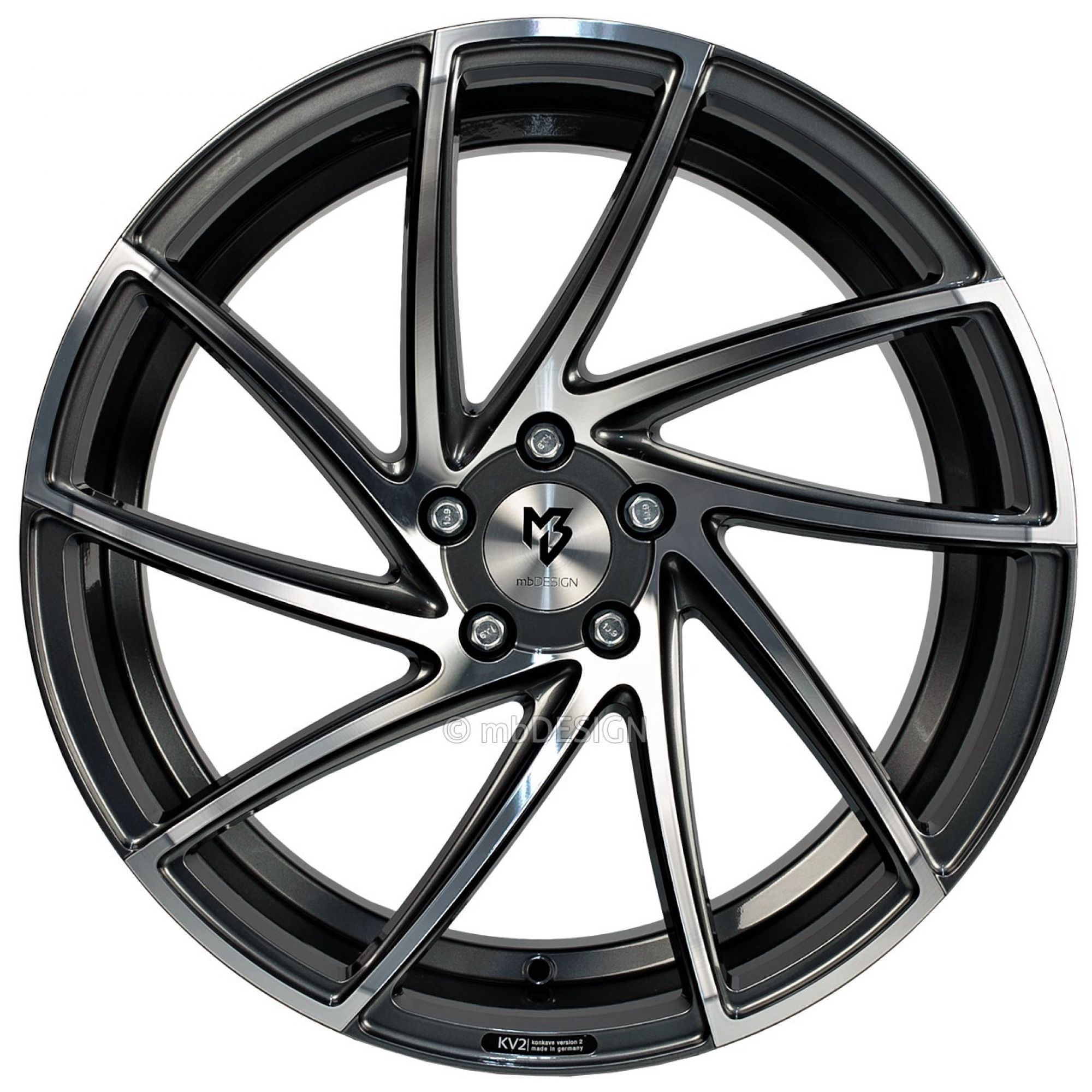 MB-DESIGN KV2 Felgen Glanzgrau poliert (grau silber mehrfarbig) in 20 ...