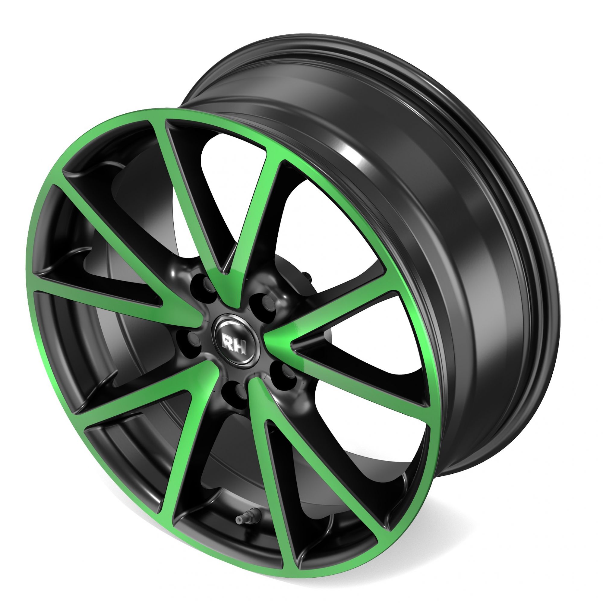RH ALURAD DE Sports Felgen Color polished - Green (grün) in 17 Zoll ...