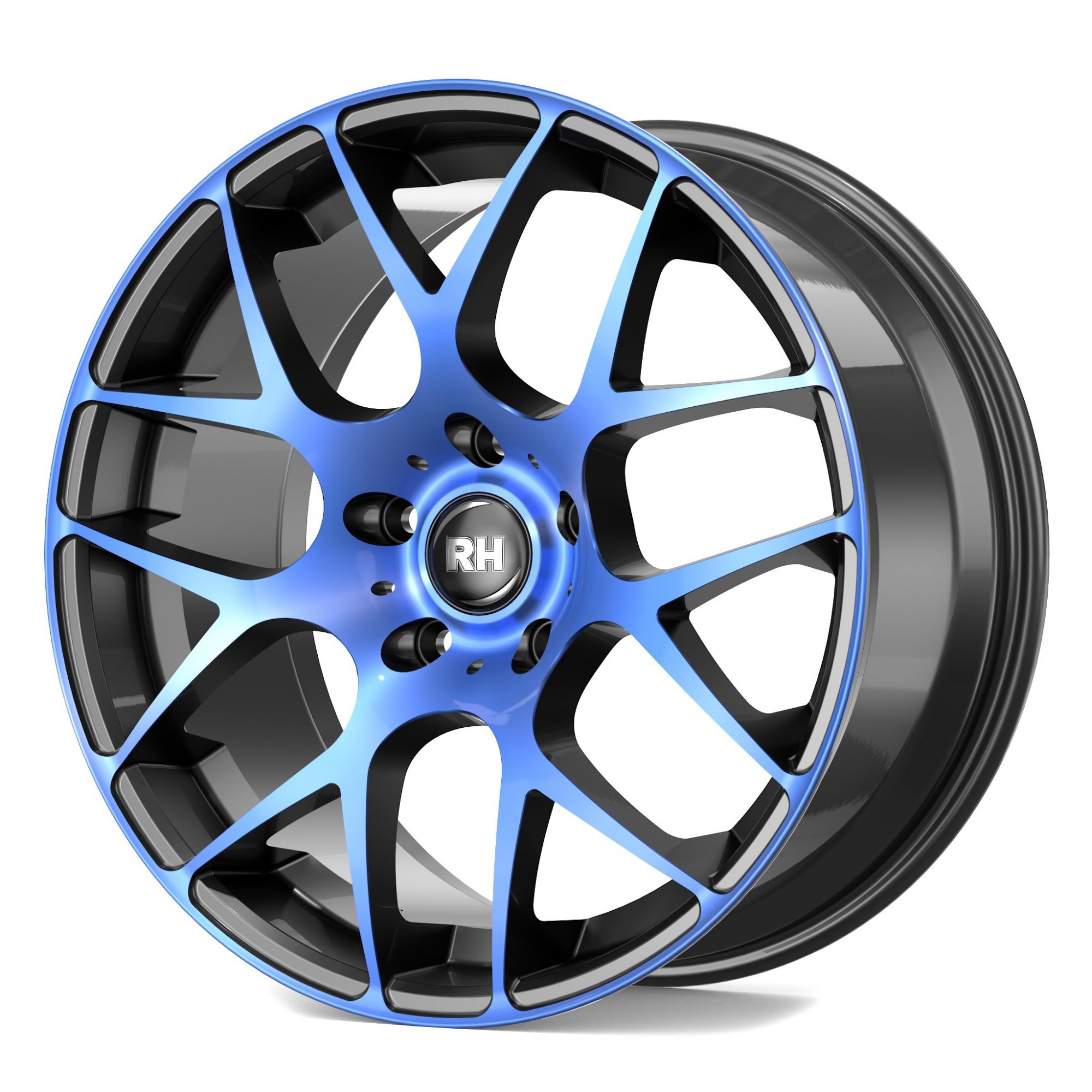 RH ALURAD NBU Race Felgen Color polished - blue (schwarz blau ...