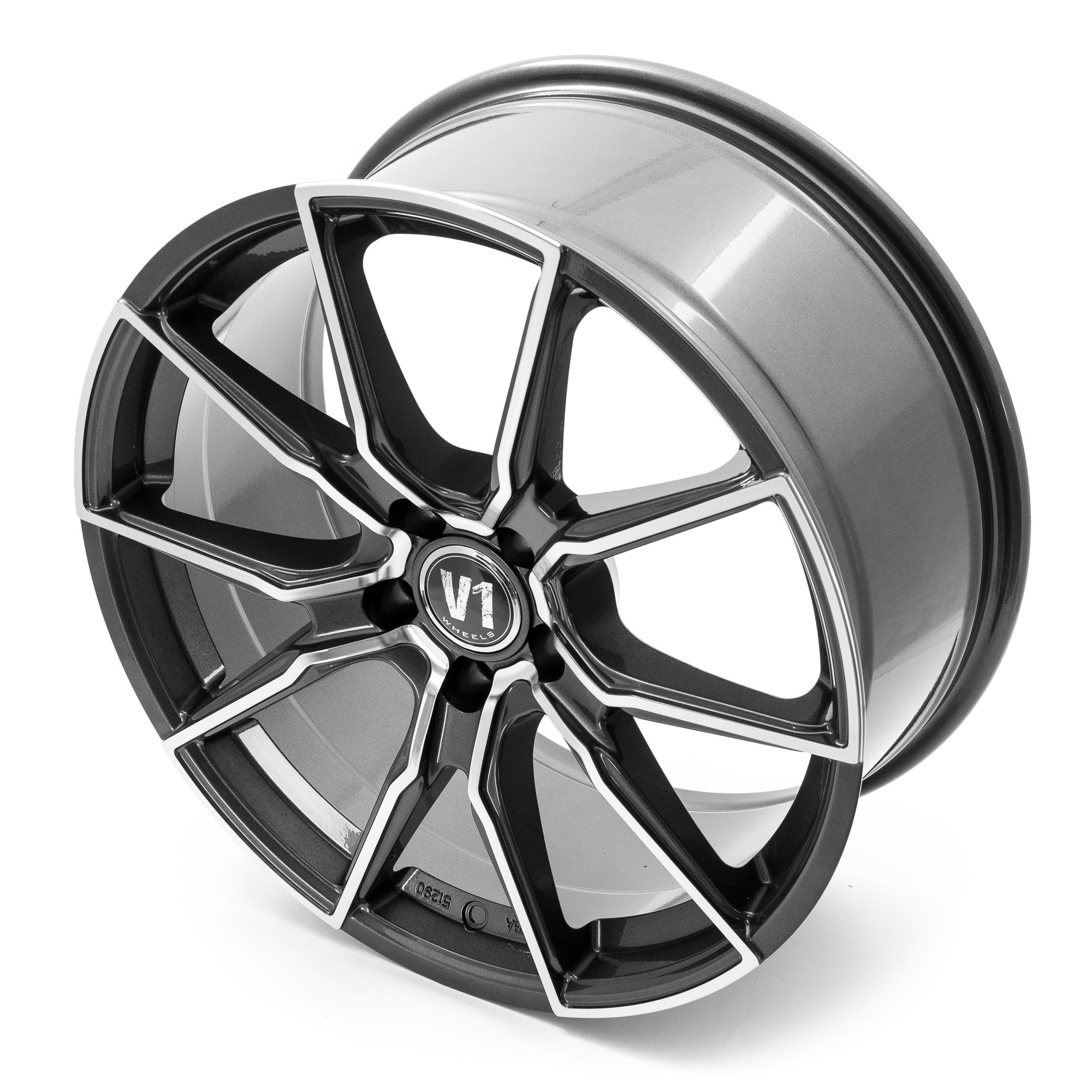 V1 Wheels V1 Felgen Daytona Grau Hochglanzpoliert Silber Mehrfarbig